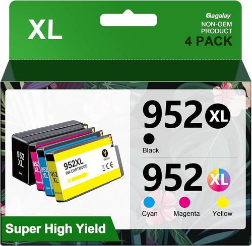 HP 952XL Ink Cartridges Combo Pack Replacement 4 Pack, Black Cyan ...