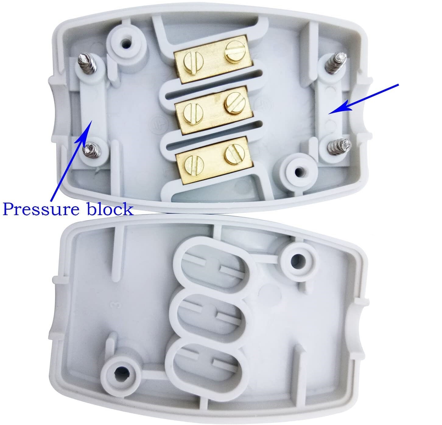 13Amp In-Line Connector Box 3 Terminal Join Flex Cable Wire Mains Fixed ...