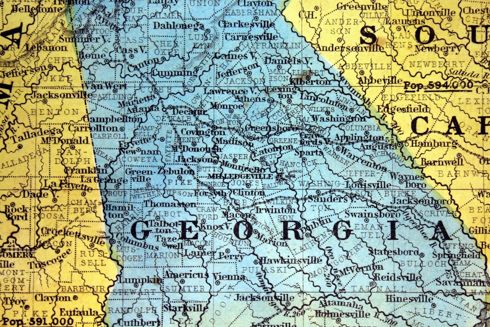 1848 Map Florida Georgia Alabama South Carolina Hand Colored Steel ...
