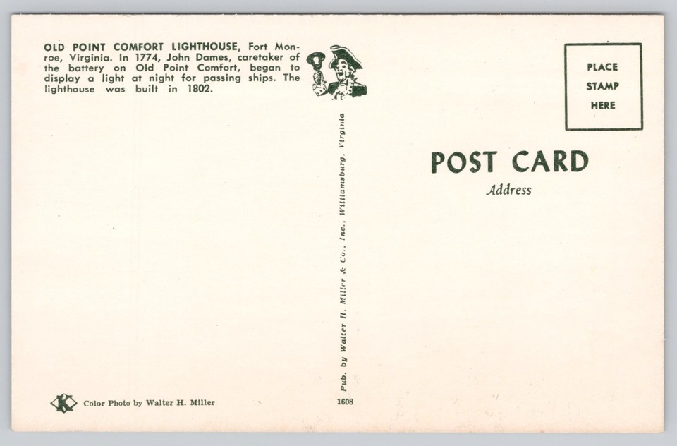 Fort Monroe Va. Old Point Comfort Lighthouse Vintage UNP Postcard d9 | eBay