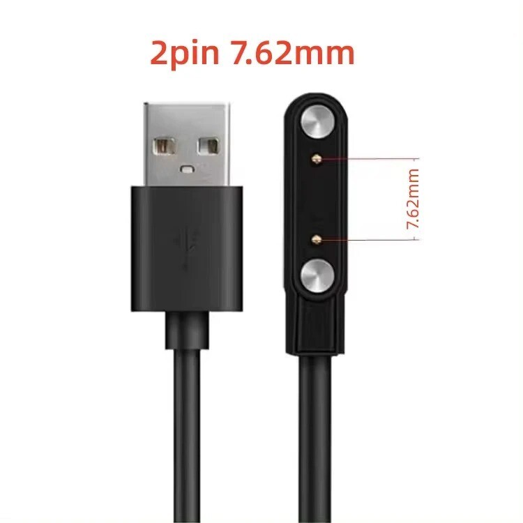 2 pins 4pins Smartwatch Dock Charger Adapter USB Charging Cable Cord ...