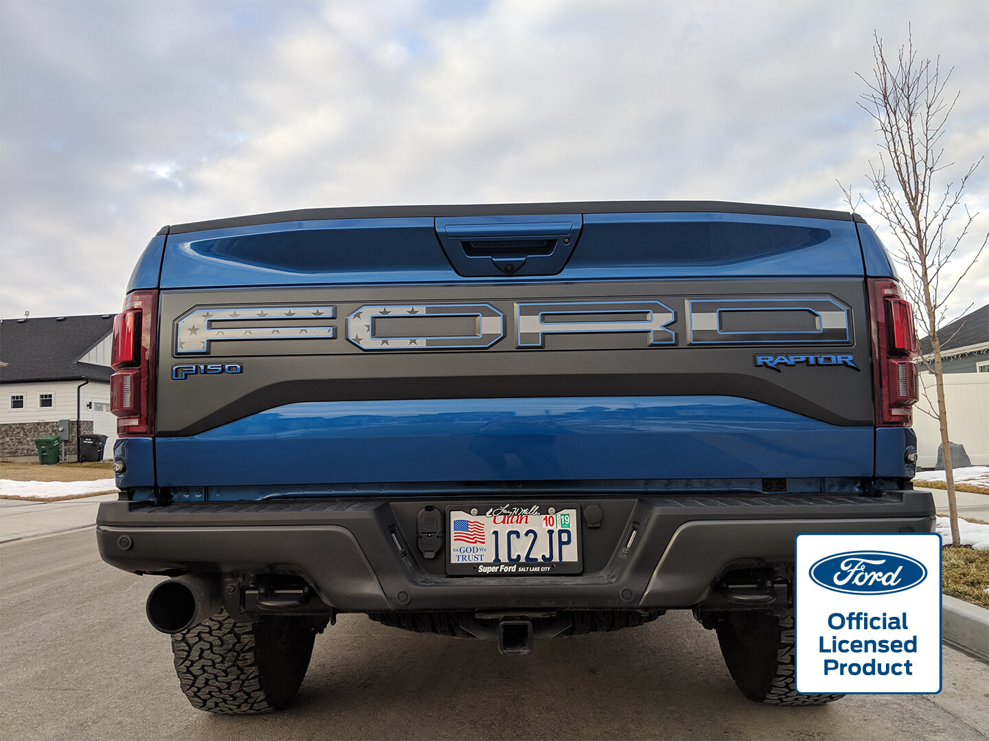 2019 Ford Raptor Tailgate Letters American Flag Subdued W/ Outlines ...