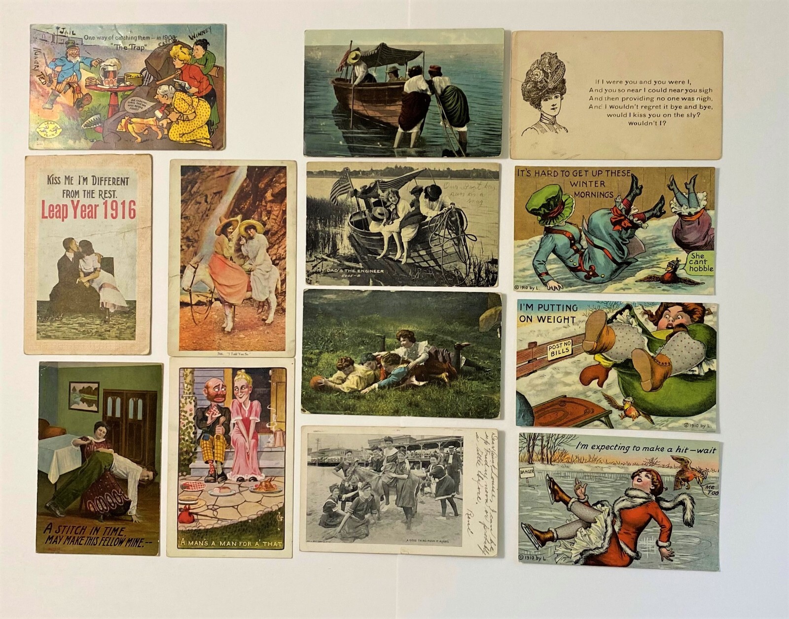 Vtg Lot of 13 postcards Girls just want to have fun humor Leap Year ...