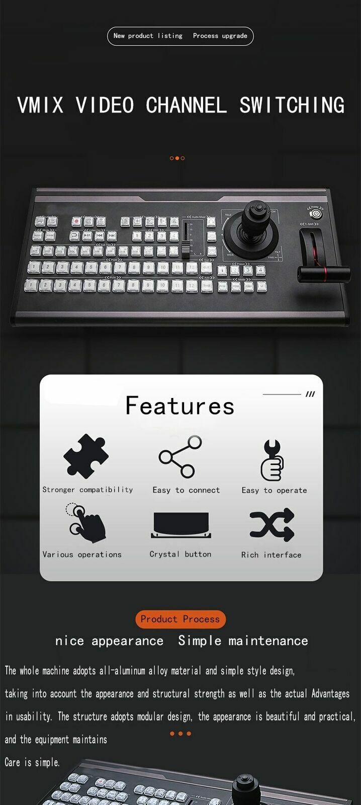 Winwet HY-1650HD Vmix Video Switcher Control Panel Vmix Keyboard Live ...