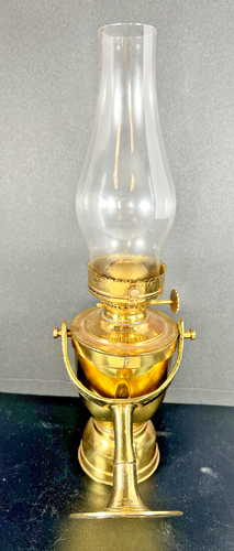 OIL LAMP Gimble SHIP LANTERN ANTIQUE NAUTICAL MARINE BRASS BURNER ...