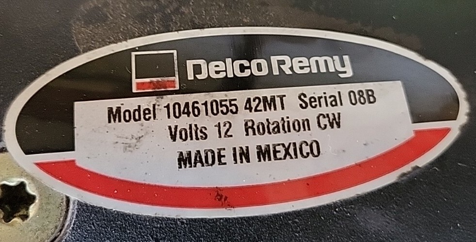 Delco Remy 42MT Starter 12V 12 Teeth SAE 3 CW Rotation 10461055 OEM ...