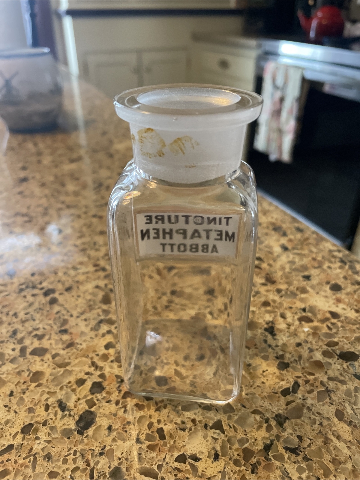 Antique Abbott Medicine Bottle jar Tincture Metaphen Vintage Apothecary ...