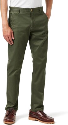 Dockers Men's Alpha Original Khaki Trousers Slim fit Green Khaki Size ...