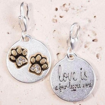 Amanda Blu Silver 2-Tone Charm - Paws w/ Crystal | eBay