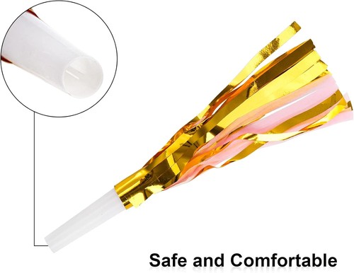 AVLA 60 Pack Gold Noise Maker, Glitter Metallic Fringed Musical ...