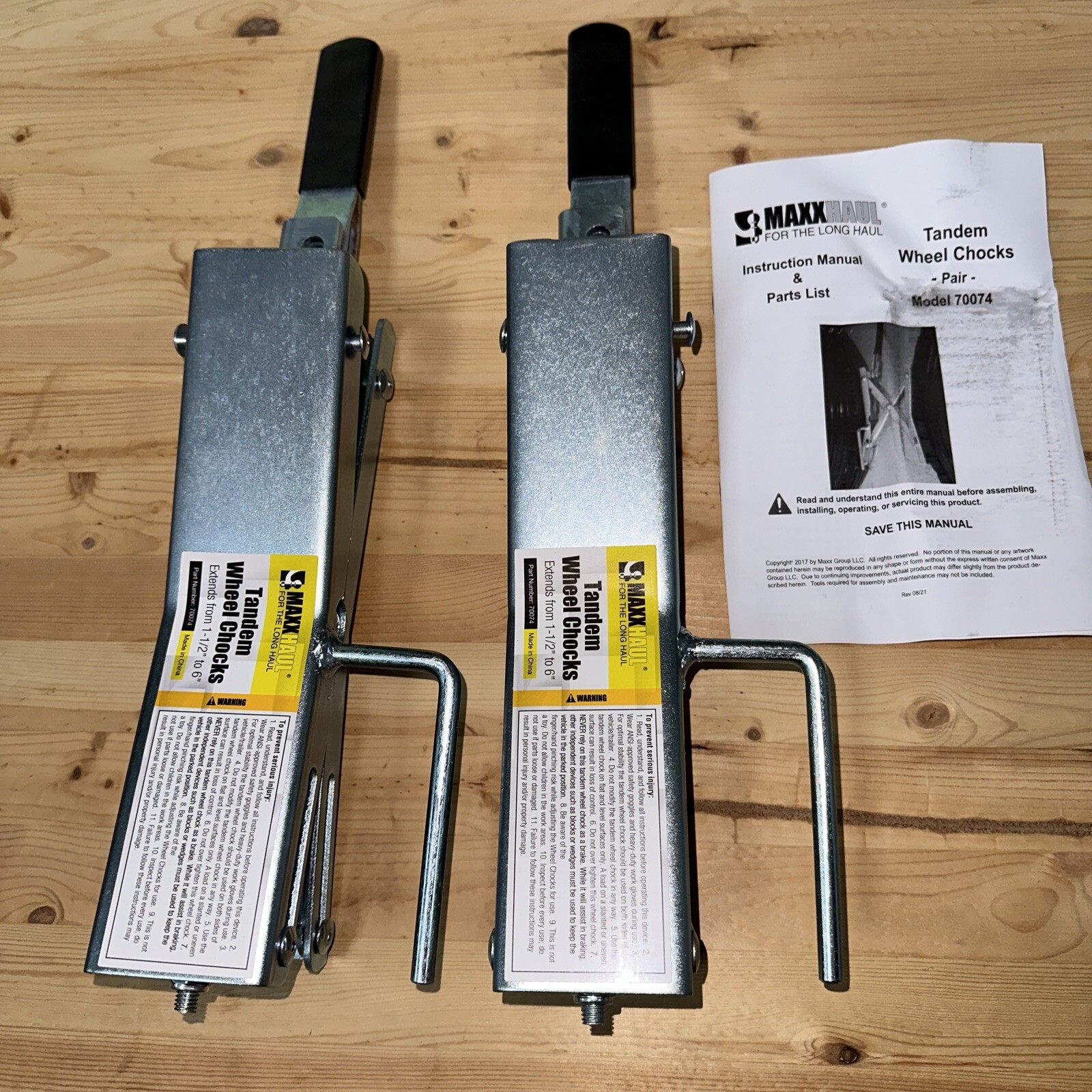 MaxxHaul Towing Products 70074 Tandem Wheel Chock/lock Pair for sale ...