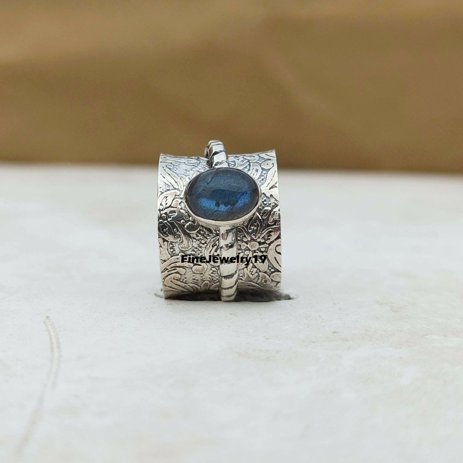 Labradorite Ring Solid 925 Sterling Silver Spinner Ring Meditation ...