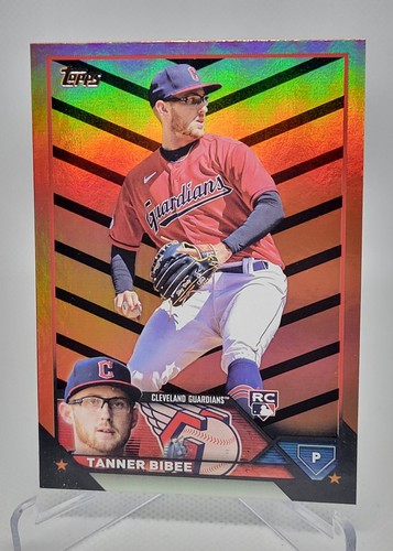 Tanner Bibee 2023 Topps Update Black & Orange Foil RC Rookie Card # ...