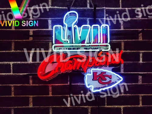 Kansas City Chiefs 57 Champions 20" Neon Light Sign Lamp HD Vivid ...