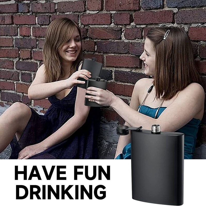 2 Pack Hip Flasks for Liquor, 8 Oz Stainless Steel Leakproof Thin ...