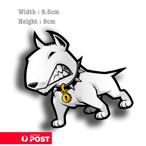 White Bull Terrier Atom Security Aggressive Dog Laptop , Car Decal ...