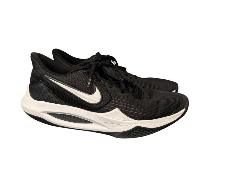 Men’s Nike Precision 5 Low Top Black & White Basketball Sneakers- Men’s ...