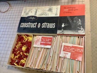 large CONSTRUCT O STRAWS building set by Phillips, 1960. | eBay