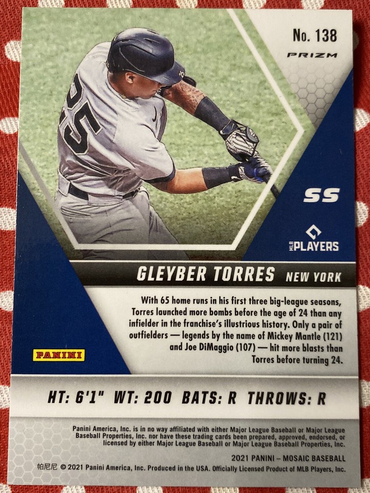 2021 Panini Mosaic #138 Gleyber Torres Blue Camo Prizm | eBay