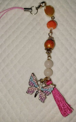 PINK Phone DANGLE BUTTERFLY Glow in Dark BEADS | eBay