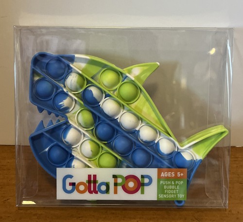 Gotta Pop Shark Blue White New Bubble Fidget Sensory Toy Popper Push ...