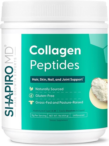 Shapiro MD Collagen Peptides Powder for Hair, Skin, Nails, and Joint ...