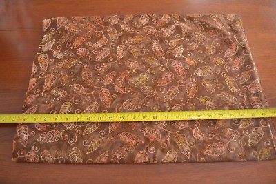 By 1/2 Yd, Gold Leaves on Brown Cotton Batik, Moda/Paradise/4513 17 ...