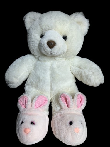 Vintage 1989 America Wego Fiesta Bunny Slippers Bear Plush White 16 ...