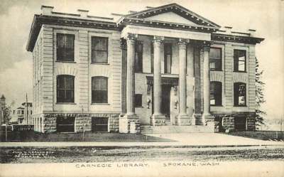 Postcard Carnegie Library, Spokane, Washington - ca 1908 | eBay