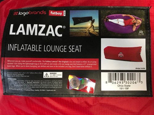 Lamzac Fatboy Ohio State Buckeyes Inflatable Lounge Seat NEW OSU ...