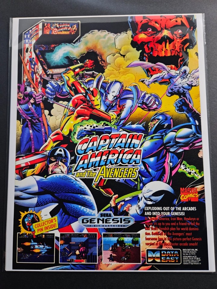 Captain America and the Avengers Sega Genesis Game Promo Ad Art Print ...