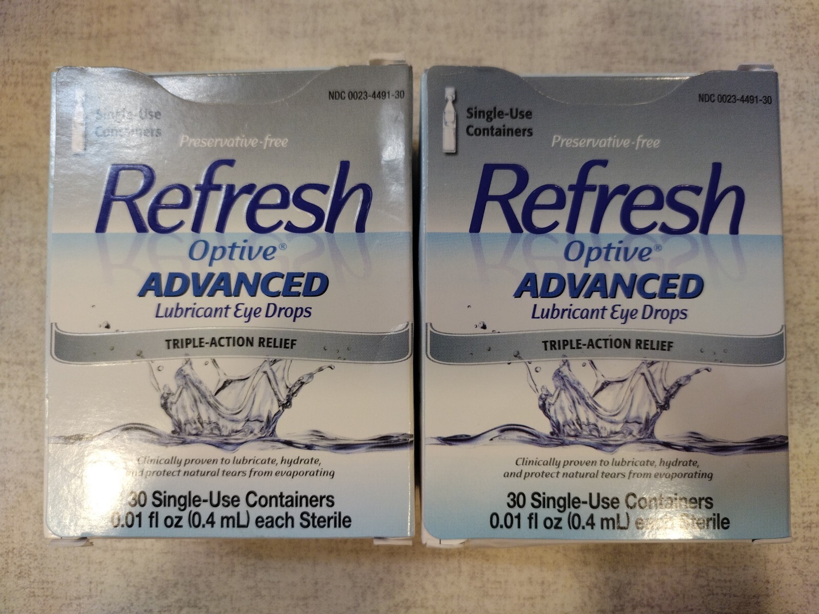 2 Pack-Refresh Optive Advanced Lubricant Eye Drop-60 Ttl Exp 8/2024 ...