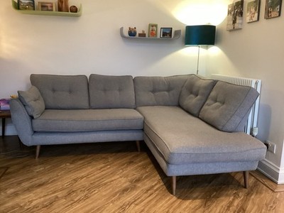 French Connection Zinc Corner Sofa, Grey Fabric, Left Facing, Good ...