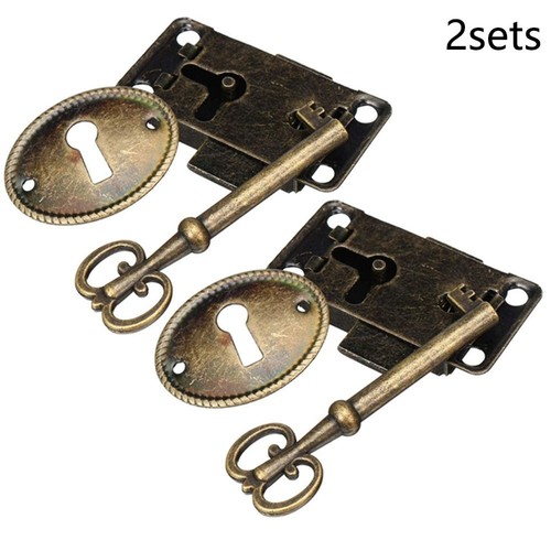 Decorative Bronze Cabinet Door Locks 6pcs Vintage Style Replacement Set ...