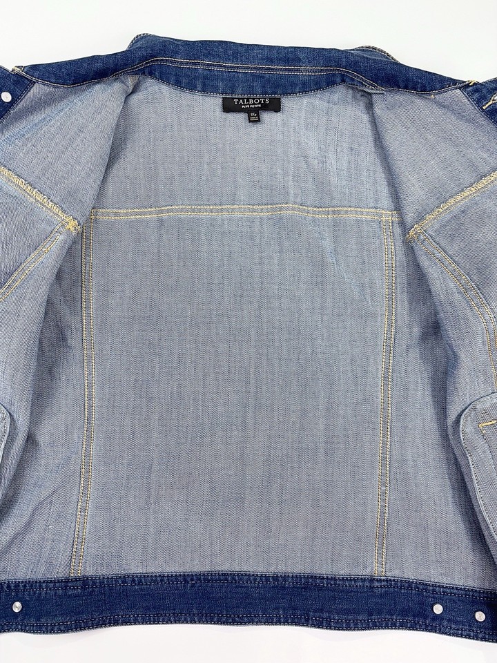 Talbots PLUS PETITE Size 1X Womens Dark Blue Jean Denim Jacket Blazer ...