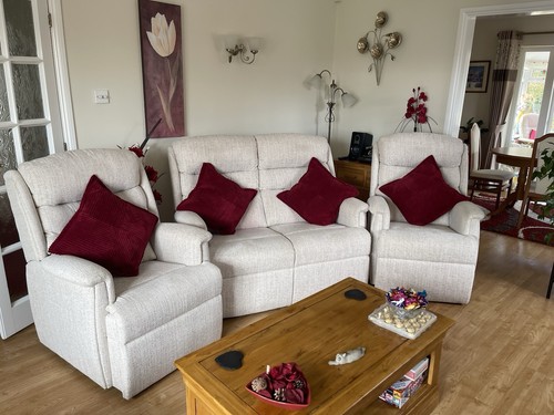 Hsl Ripley 3 Piece Suite 2 Seater Sofa + 2 Armchairs In Canillo Ivory ...