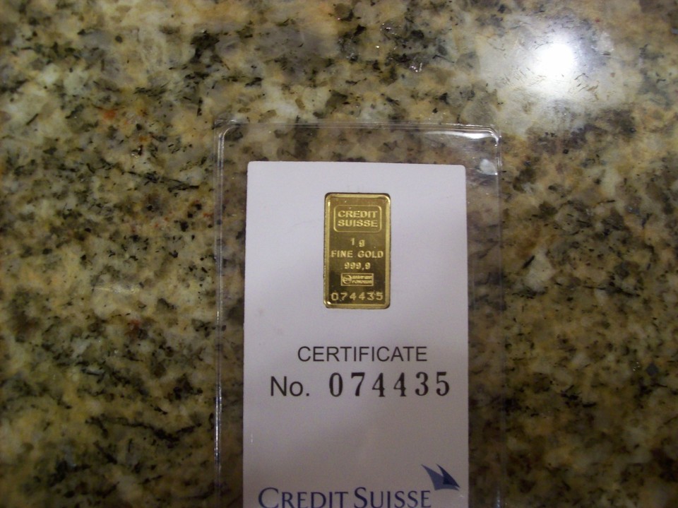 1 Gram Gold Bar 999.9 Fine Valcambi Credit Suisse Statue of Liberty ...