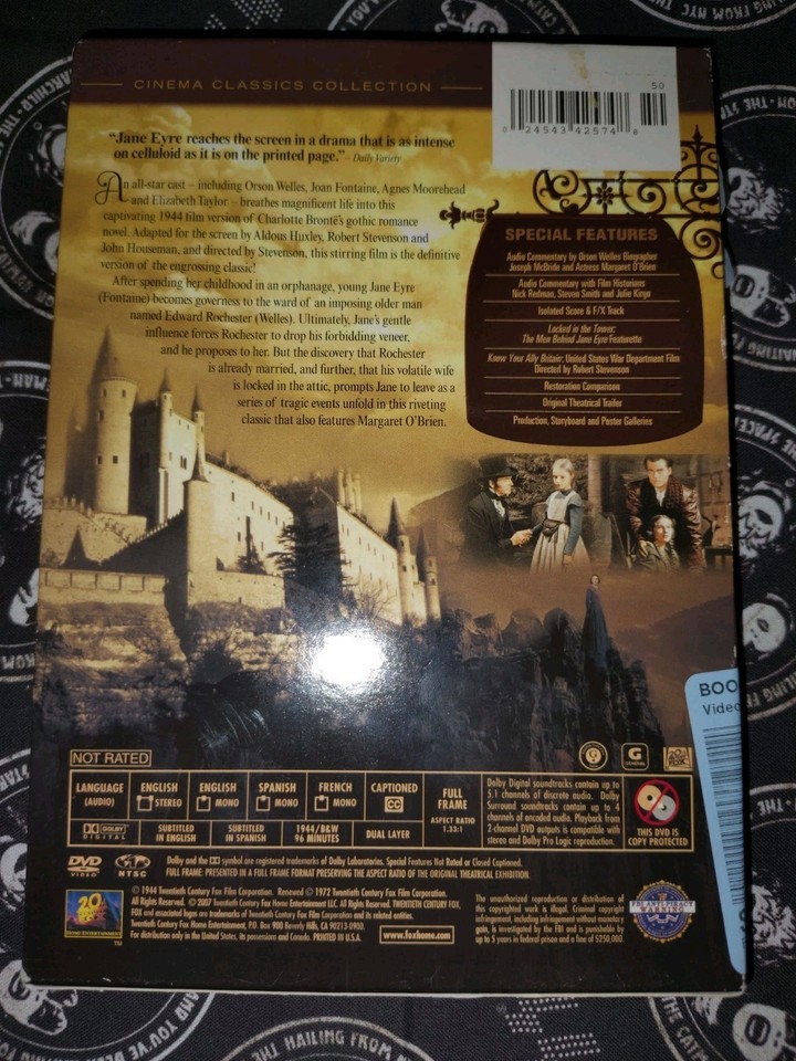 JANE EYRE (1944; Orson Welles, Joan Fontaine) [Region 1 U.S. DVD] Fast ...