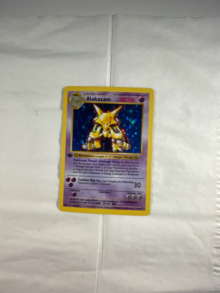 1999 ALAKAZAM Base set shadowless Pokémon Card 1/102 Edition 1 | eBay