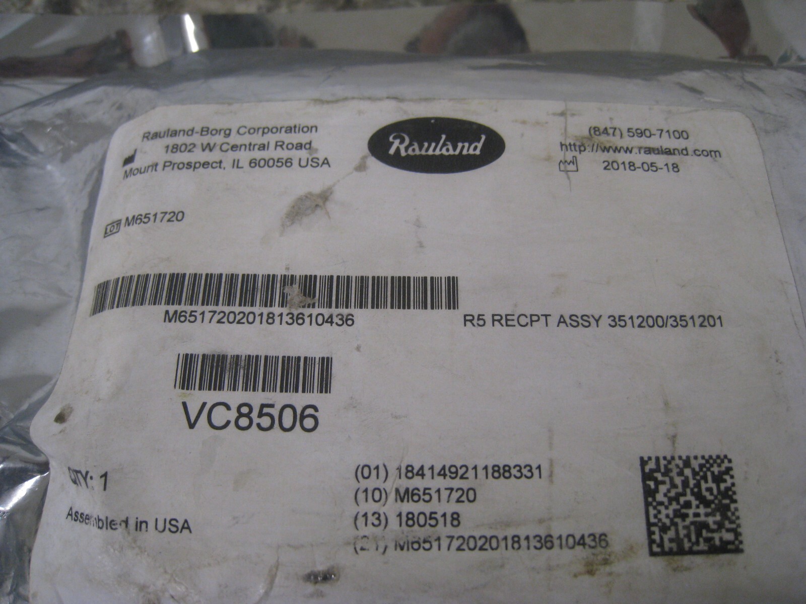 New Rauland 351201 VC8506 Responder 5 Console Receptacle Sealed Free ...