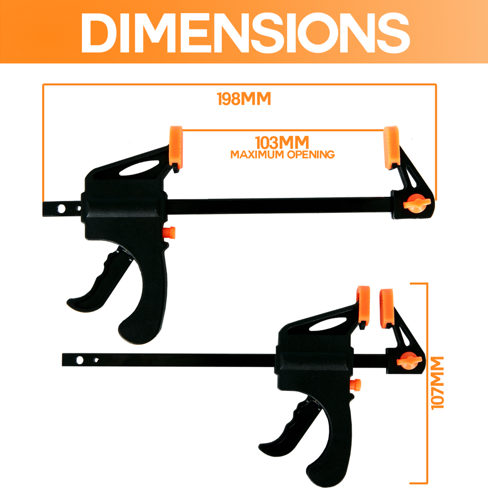 4 x 103mm JAWS RATCHET TRIGGER/G/SPEED CLAMPS WOODWORKING CARPENTRY DIY ...