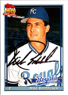 Mike Boddicker signed Baseball Card (Kansas City Royals) 1991 Topps ...