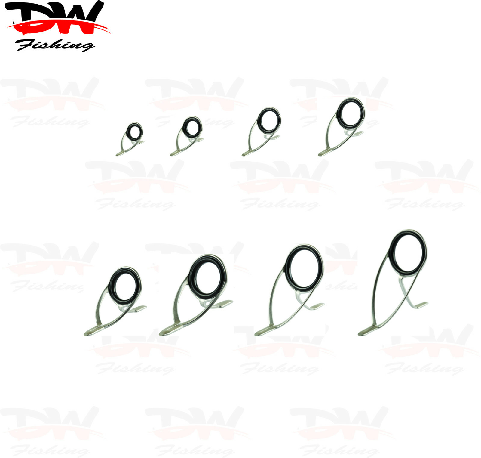 Fuji Rod Guide CCKWOG Frosted Silver White O'Ring Double Foot Fishing ...