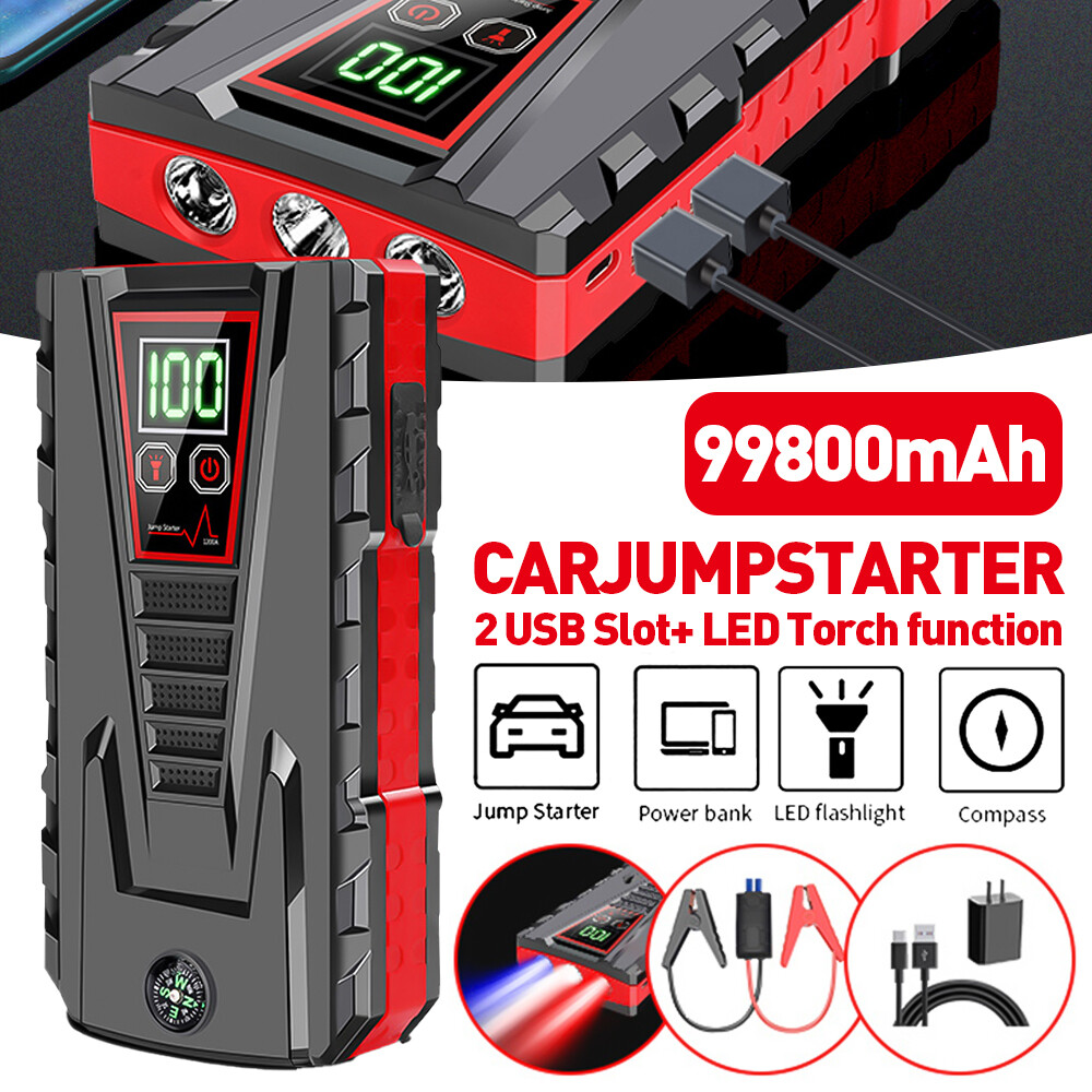 Portable 5000A Car Jump Starter Booster Jumper Box Power Bank Battery ...