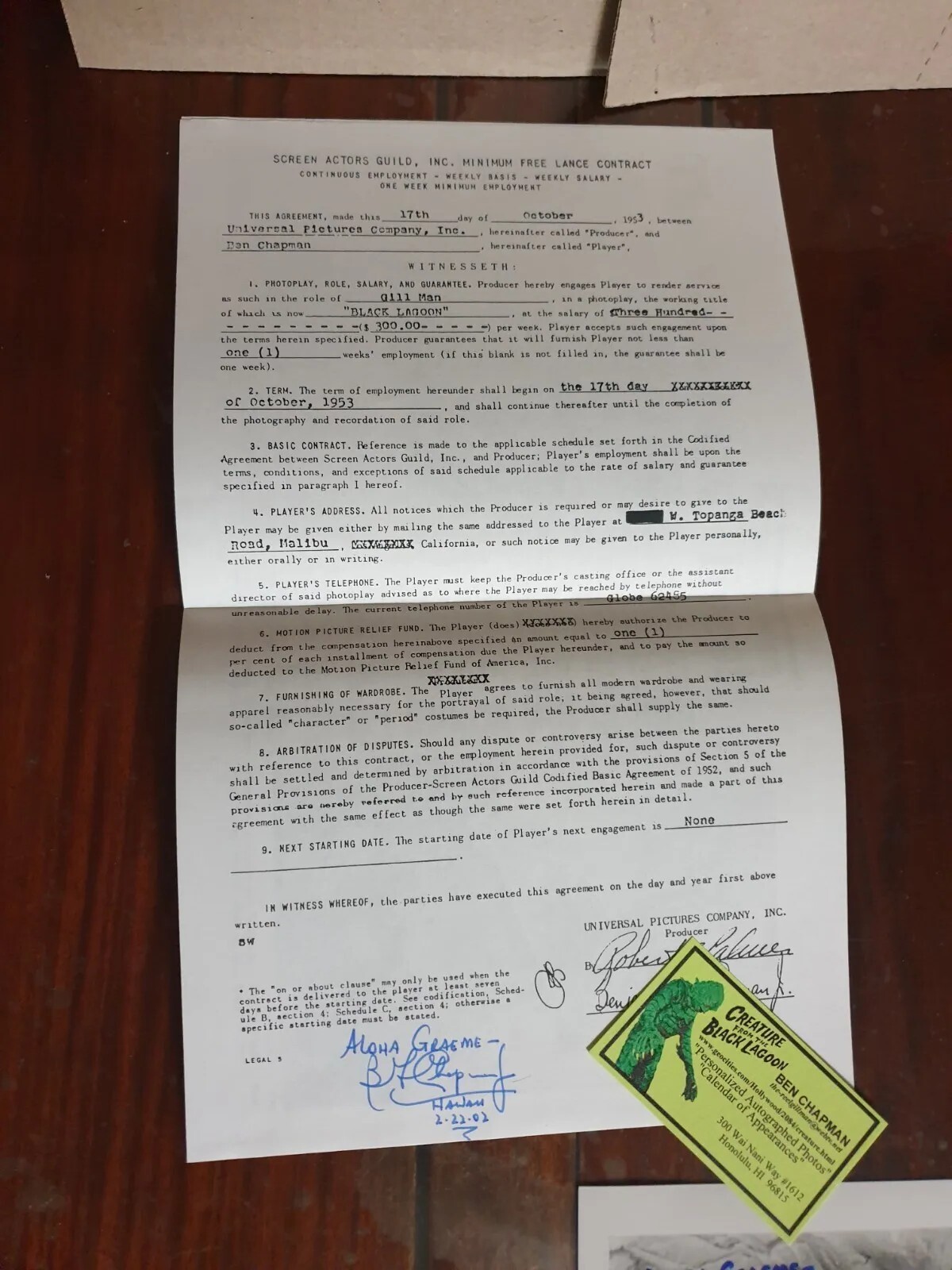 RARE Bulk Lot Signed Ben Chapman + Ricou Browning Creature from the ...