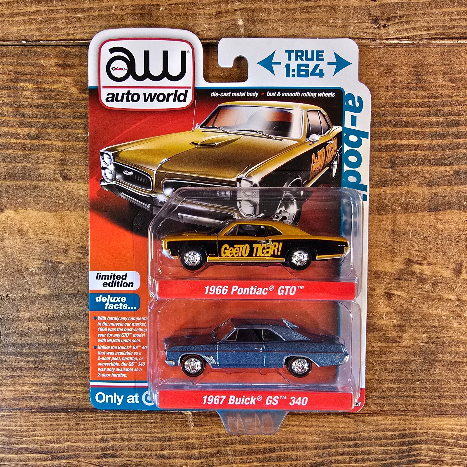 AUTO WORLD TARGET EXCLUSIVE 1966 PONTIAC GTO & 1967 BUICK GS 340 2 PACK ...