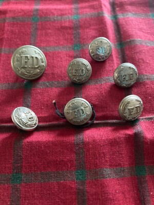 7 Vintage Fire Department Firefighter Uniform Fireman Coat & Cuff ...