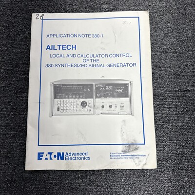 Eaton Ailtech 380 Synthesized Signal Generator Application Note 380-1 ...
