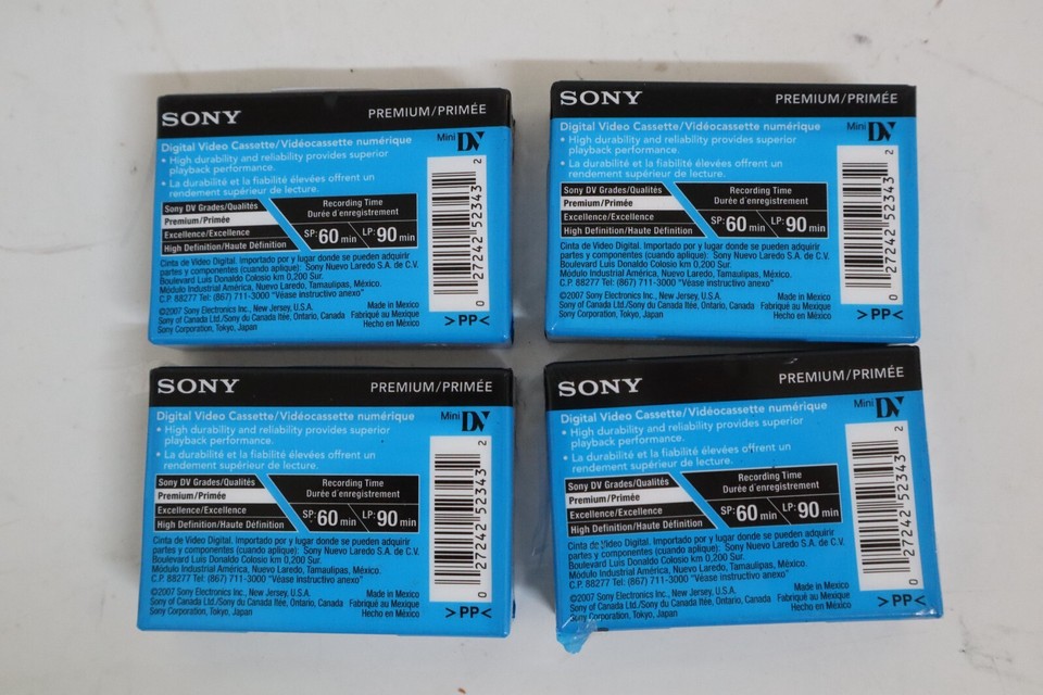 SONY DVC PREMIUM mini DV 60 LP:90 Digital Video Cassette SEALED NEW lot ...