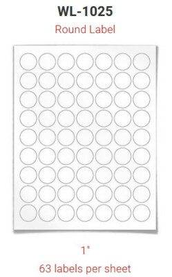 World Label Circular Weatherproof Inkjet 1.00 in. Clear 10 Sheets- 630 ...